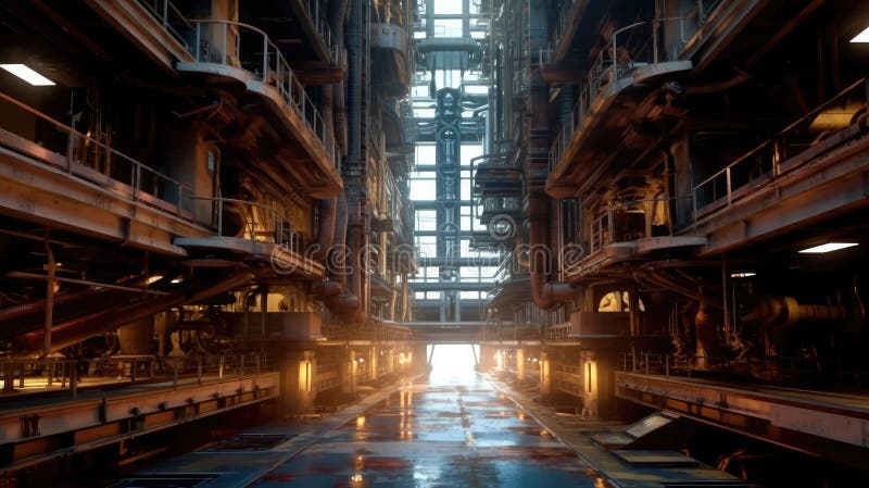 Offshore Jackup Drilling Rig, Inside Oil Platform Stock Illustration ...