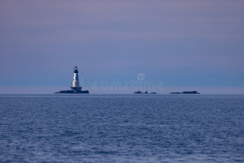 Rock of Ages Lighthouse on Lake Superior Stock Photo - Image of ...
