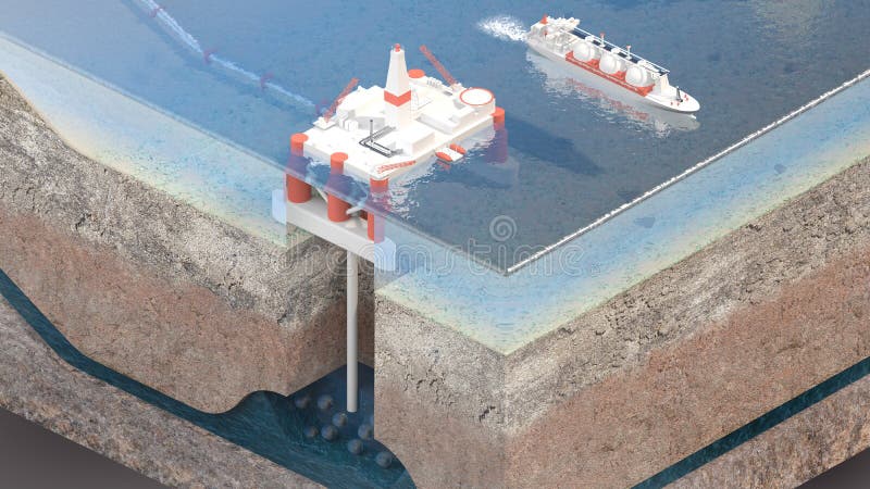 Offshore Mining Industry Top View Stock Illustration - Illustration of ...