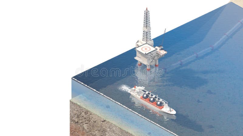 Offshore Mining Industry Top View Stock Illustration - Illustration of ...