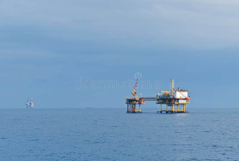 Offshore oil complex stock photo. Image of industry, installation ...