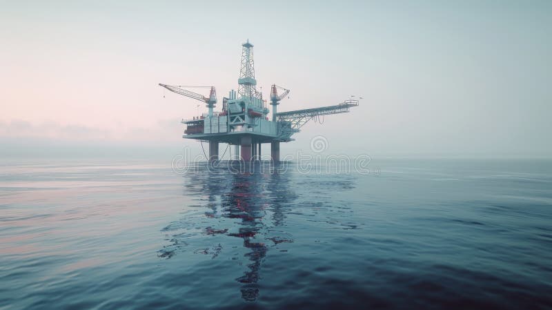 Offshore Oil Drilling Platform.AI Generated Image Stock Photo - Image ...