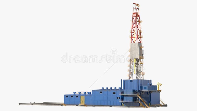 Offshore Oil Drilling Rig with Complex Structure Stock Illustration ...