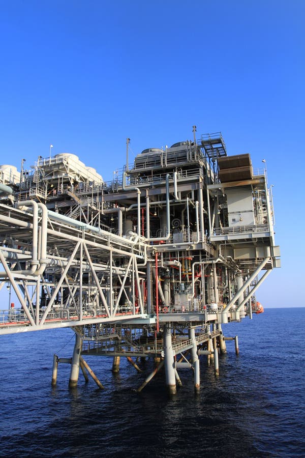 Offshore Oil and Gas in the Middle of the Sea Stock Image - Image of ...