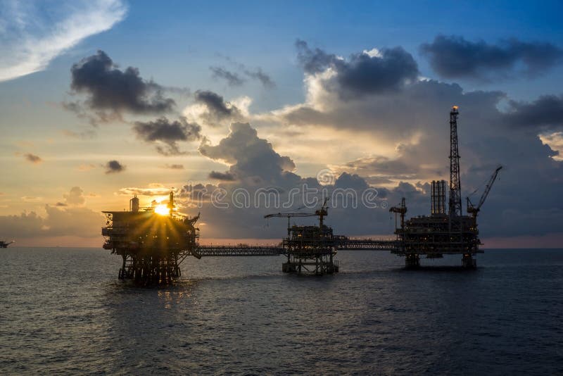 Offshore Oil and Gas Platform Stock Photo - Image of platform, offshore ...