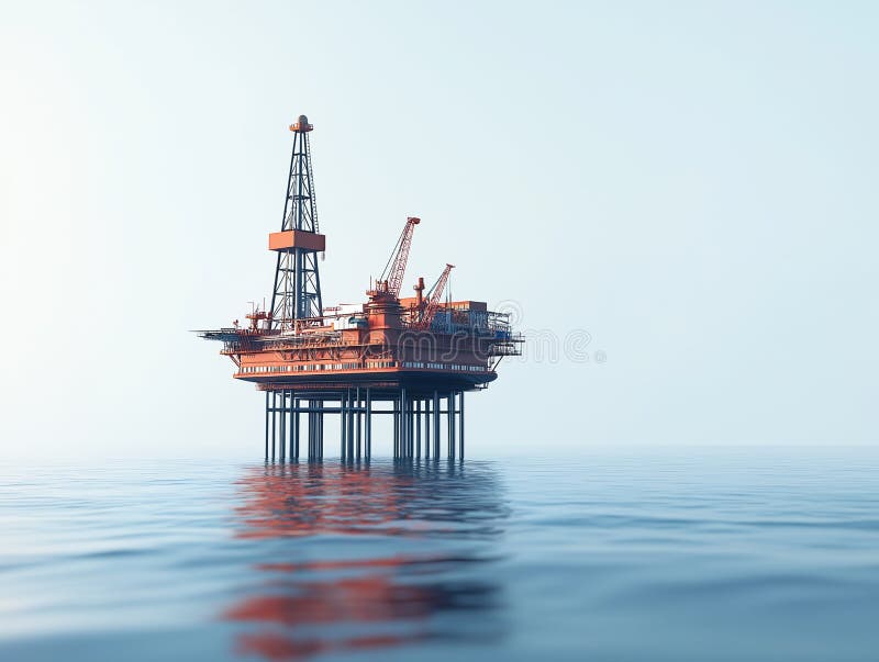 Offshore Oil Gas Production Platform Stock Photo - Image of drill ...