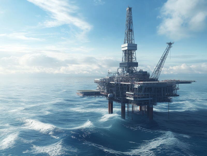 Offshore Oil Gas Production Platform Stock Image - Image of technology ...