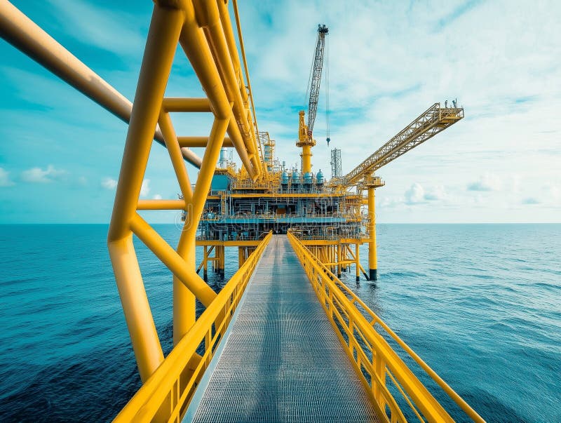 Offshore Oil Gas Production Platform Stock Photo - Image of drill ...