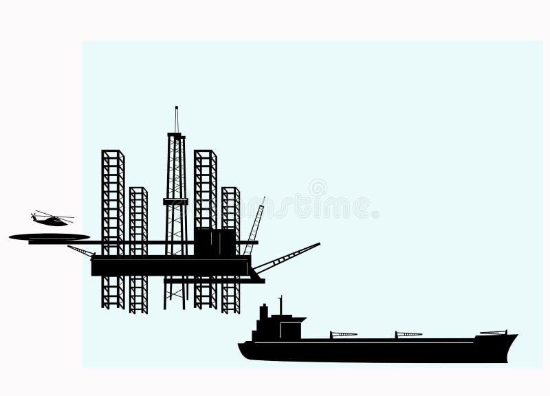 Offshore Oil Platform stock vector. Illustration of maritime - 25542232