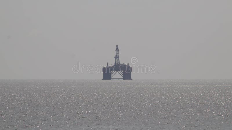 Offshore Oil Platform Drilling Site or Oil Rig Project Seen Far in the ...