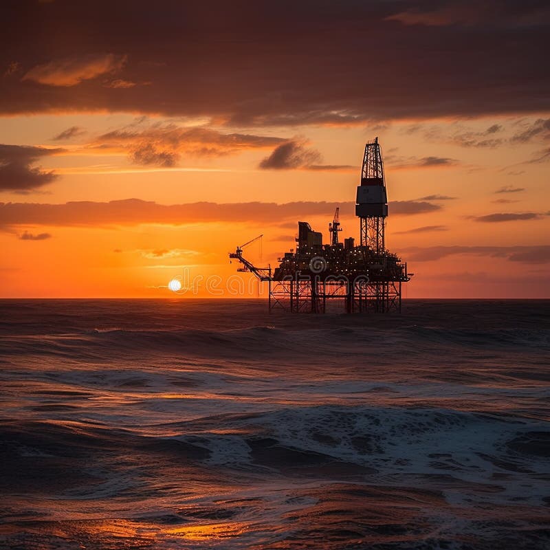 An Offshore Oil Platform that Extracts Oil from the Sea. Generative AI ...