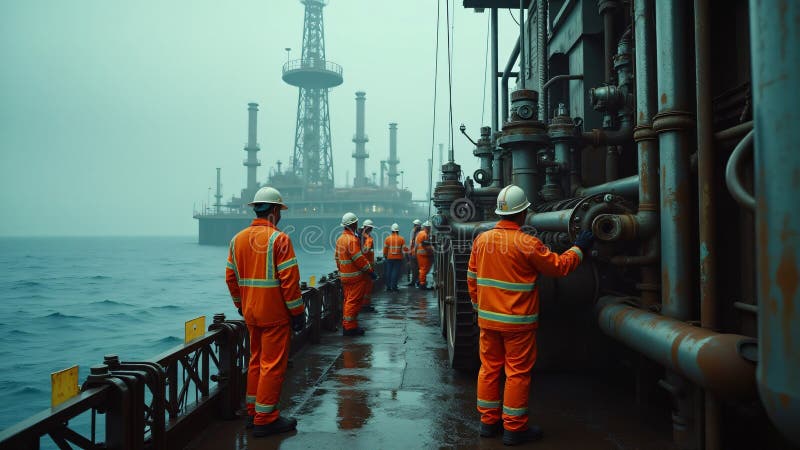 Offshore Oil Platform Operations: Precision, Teamwork, and Safety Stock ...