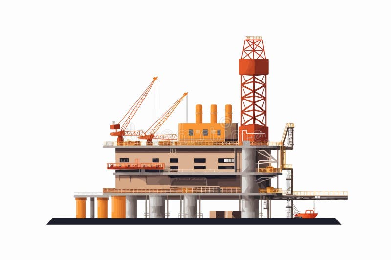 Offshore Oil Platform Vector Flat Minimalistic Isolated Vector Style ...