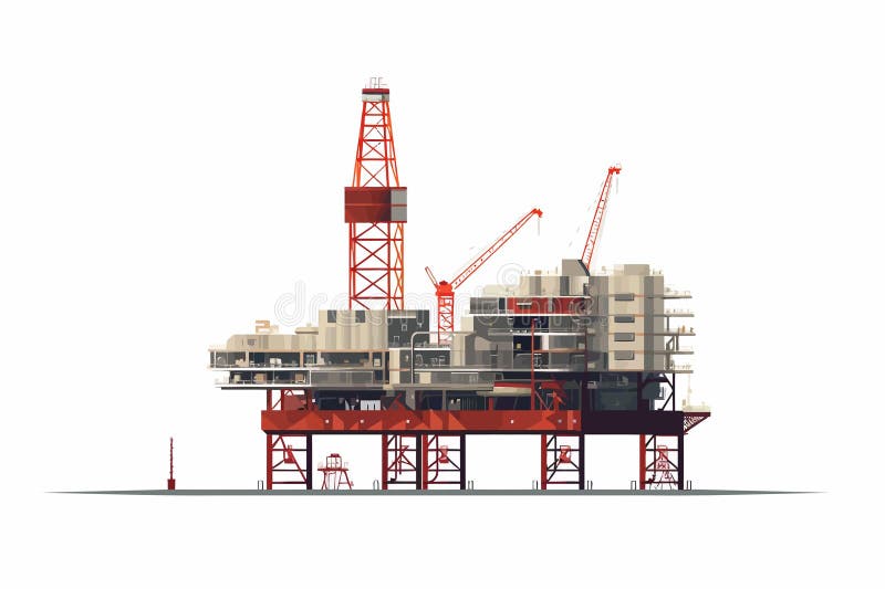 Offshore Oil Platform Vector Flat Minimalistic Isolated Vector Style ...