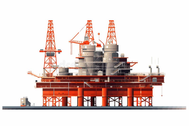 Offshore Oil Platform Vector Flat Minimalistic Isolated Vector Style ...