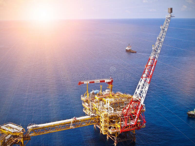 Offshore oil refinery stock image. Image of power, distill - 79379085