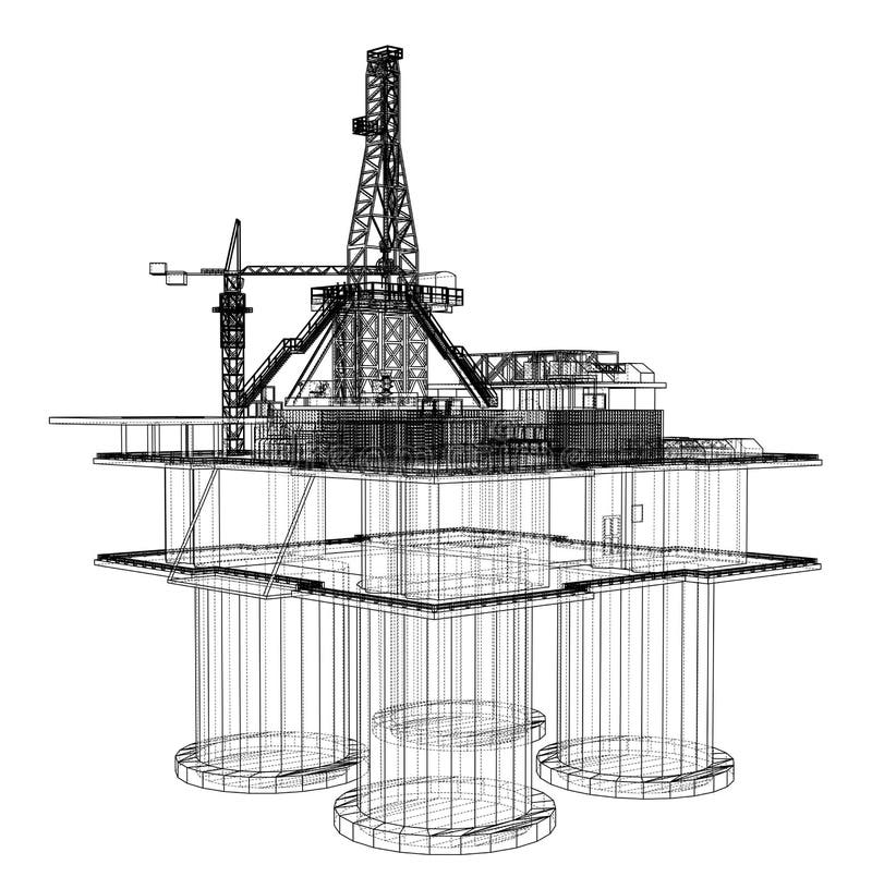 Offshore Oil Rig Drilling Platform Concept Stock Vector - Illustration ...