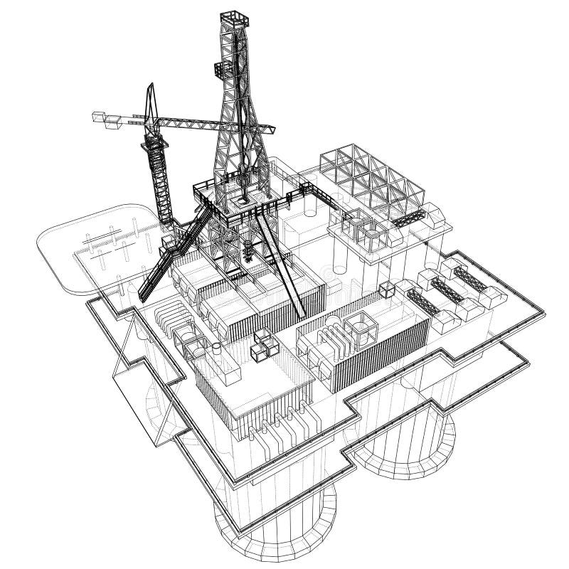 Offshore Oil Rig Drilling Platform Concept. Vector Stock Vector ...