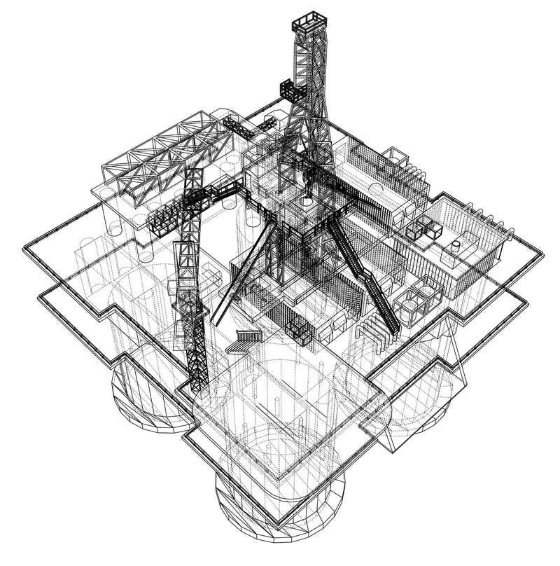 Offshore Oil Rig Drilling Platform Concept Stock Vector - Illustration ...