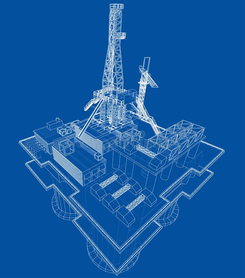 Offshore Oil Rig Drilling Platform Concept. Vector Stock Vector ...