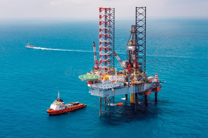 Offshore Oil Rig Drilling Platform Stock Photo - Image of asian, colors ...