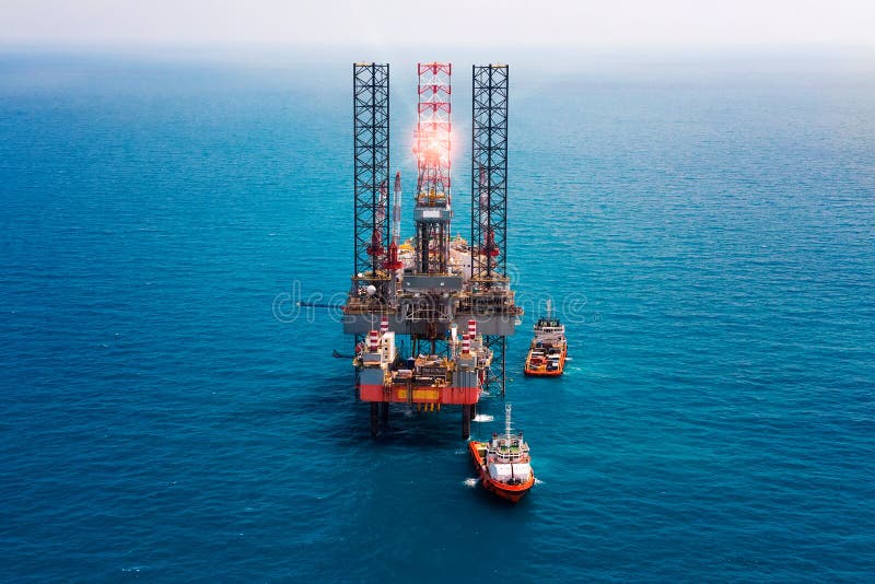 Offshore Oil Rig Drilling Platform Stock Image - Image of outdoors ...