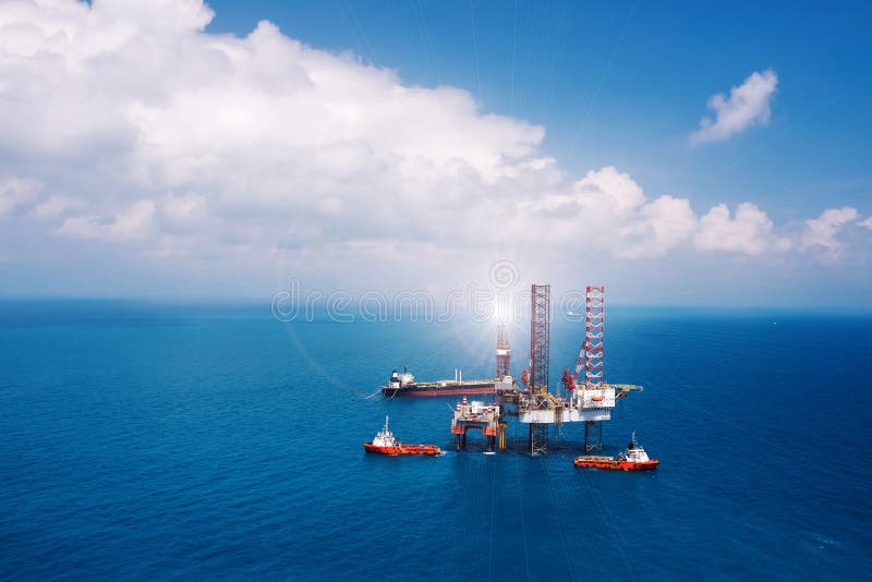 Offshore Oil Rig Drilling Platform Stock Photo - Image of asian, colors ...