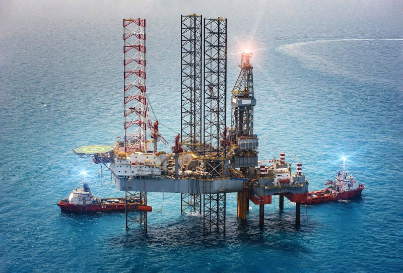 Offshore Oil Rig Drilling Platform Stock Photo - Image of industrial ...