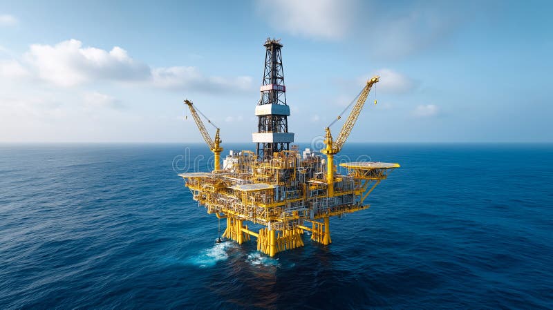 Offshore Oil Rig in Ocean Showcasing Advanced Technology and ...