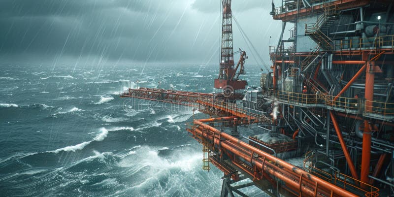 Offshore Oil Rig stock image. Image of water, drilling - 375336383