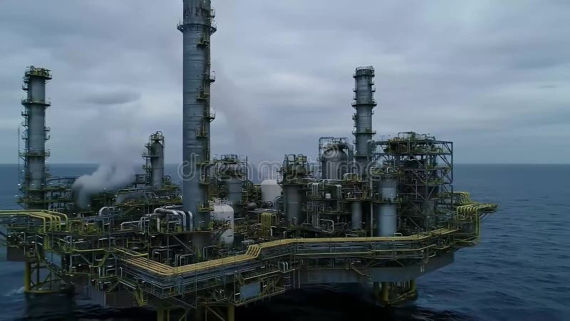 Offshore Oil Rig Platform Industrial Equipment Processing Facility ...