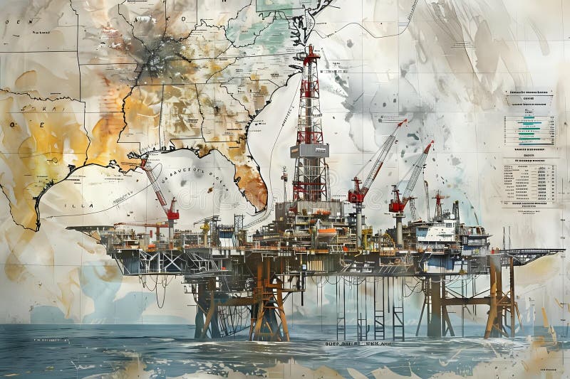 Offshore Oil Rig Structure and Coastal Map: a Study in Industrial ...