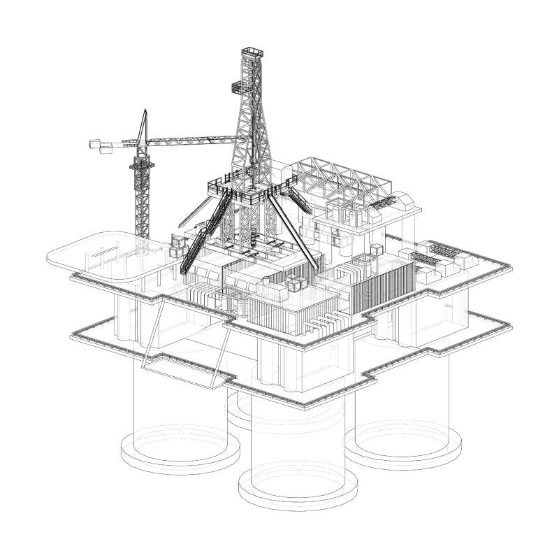Blueprint Oil Rig Silhouette Stock Illustrations – 167 Blueprint Oil ...