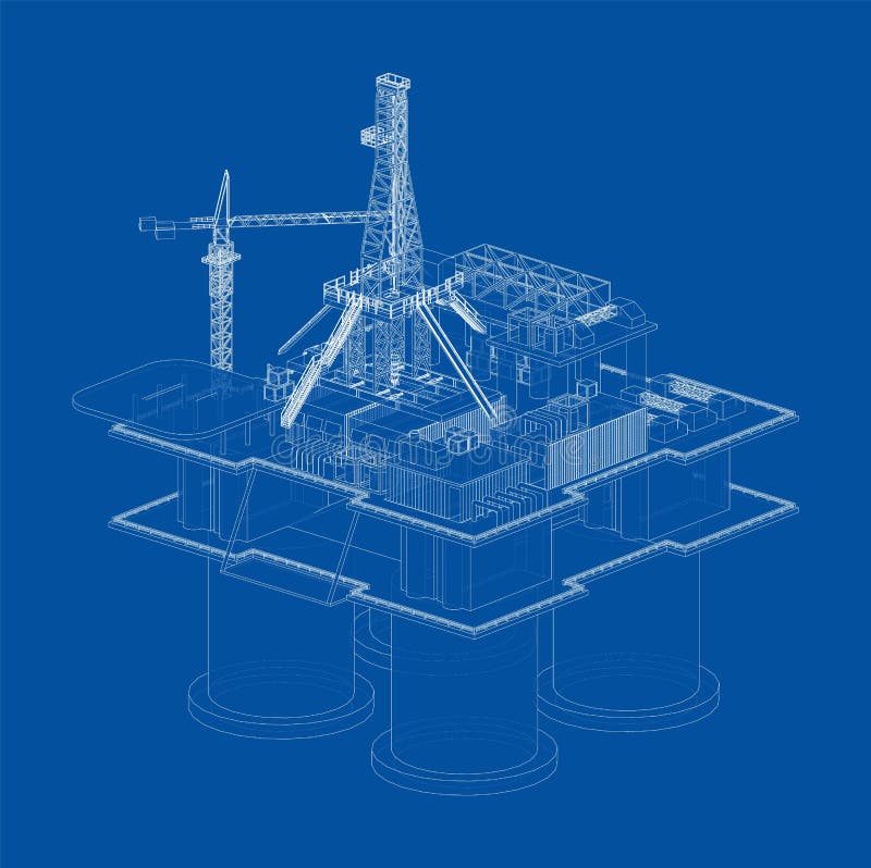 Offshore Oil Rig Wireframe Stock Illustrations – 173 Offshore Oil Rig ...