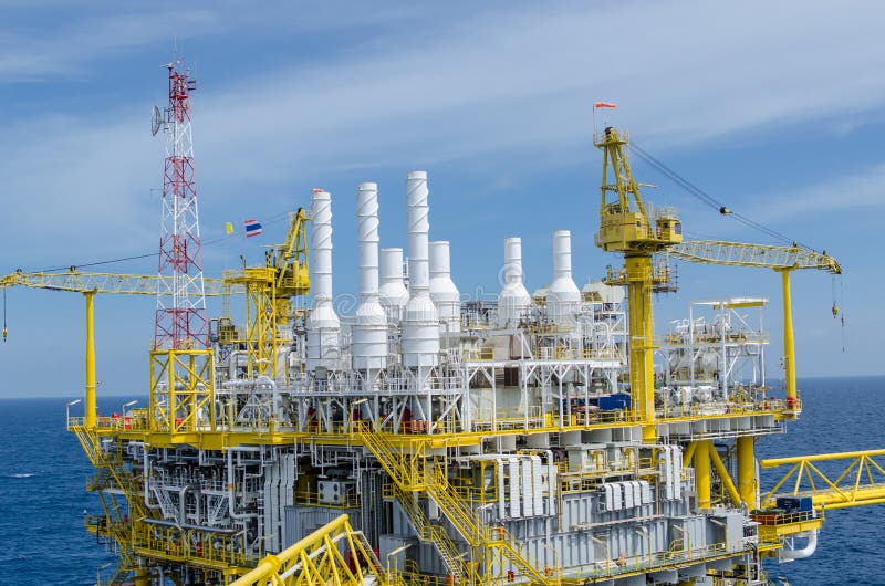 Offshore Platform Deck Area Stock Photo - Image of chemical, crane: 3066066