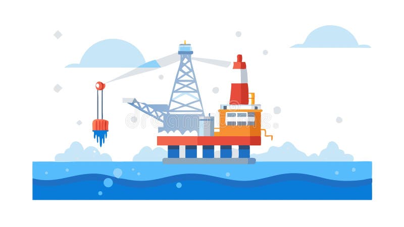 Offshore Platform Energy, Oil Extraction, Vector Design Generative AI ...