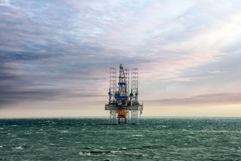 Oil or Gas Extraction Platform in the Nordic Countries Stock Image ...