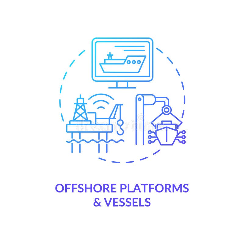 Offshore Platforms and Vessels Concept Icon Stock Vector - Illustration ...