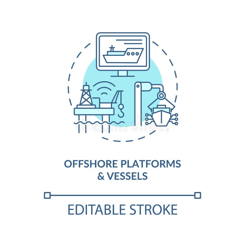 Offshore Platforms and Vessels Concept Icon Stock Vector - Illustration ...