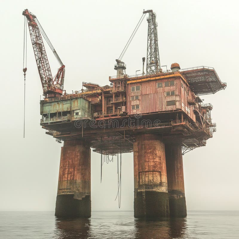 Offshore Rig is Under Construction in Shipyard by the Sea. Stock ...