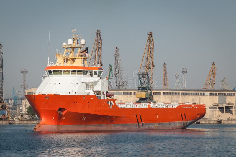 Offshore Supply Vessel. Supply Boat in Port Stock Image - Image of ...