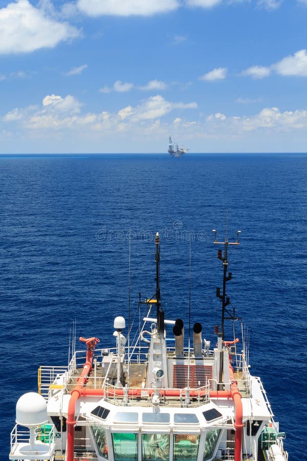 Offshore Supply Vessel for Oil Drilling Rig Stock Photo - Image of ...