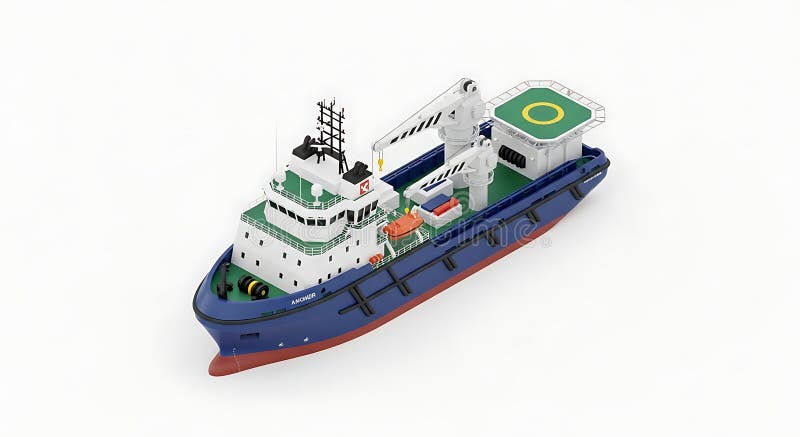 AI-Generated Anchor Handling Tug Supply Vessel Stock Image - Image of ...