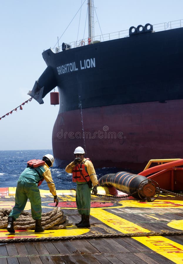 Offshore Vessel Crew Working on Deck Editorial Photography - Image of ...