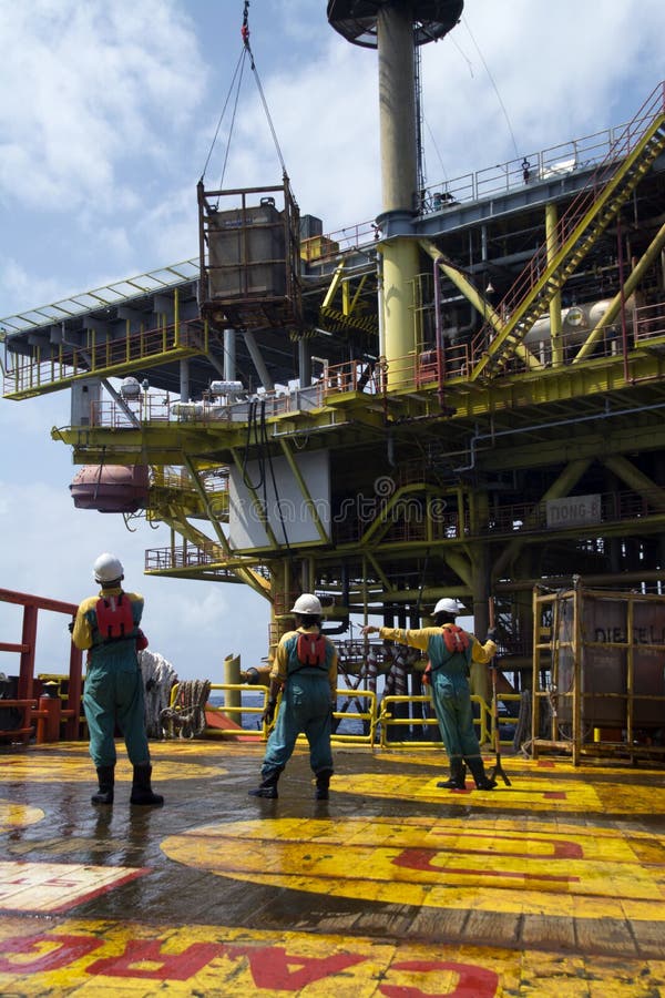 Offshore Vessel Crew Working on Deck Editorial Photography - Image of ...
