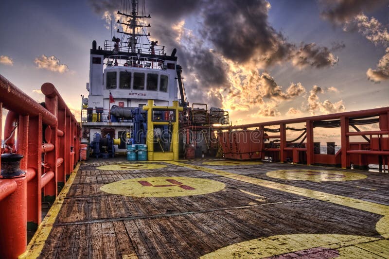 Offshore vessel at deck stock photo. Image of large, angsi - 41589964