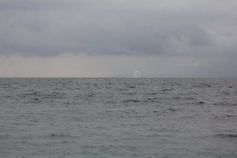 Offshore View with Cloudy Weather Conditions, Comulus Clouds Covering ...