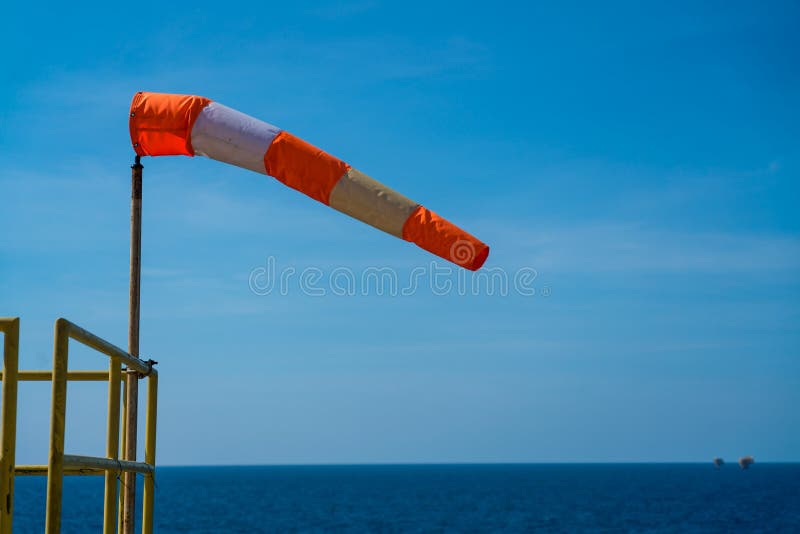 Offshore Wind Direction Flags on Drilling Rigs Stock Image - Image of ...