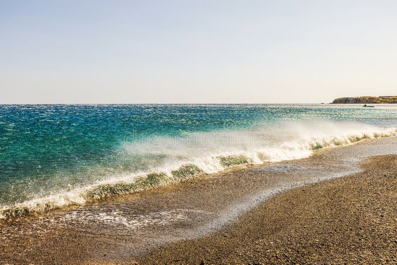 Offshore Wind Effect with Waves Pushed Back from Shore, Creating Smooth ...