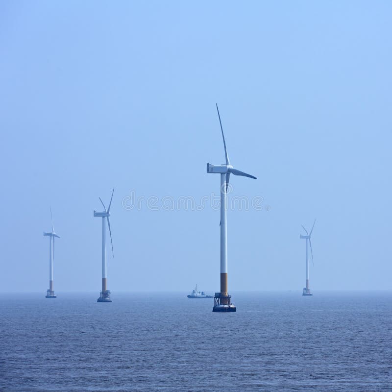 Offshore Wind Turbine Assembly Stock Image - Image of high, change: 4559267